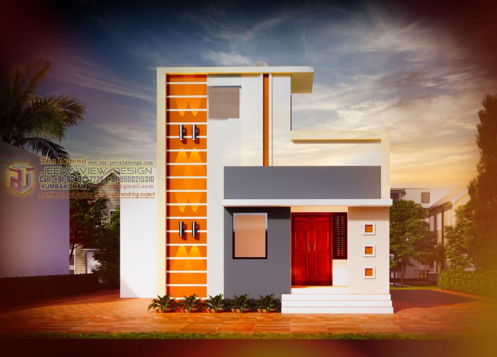 The Best House Exterior-Trichy - Jeeva View Designs PVT.LTD