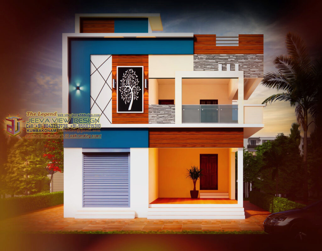 Most Popular Double Story Elevation-vellore - Jeeva View Designs PVT.LTD