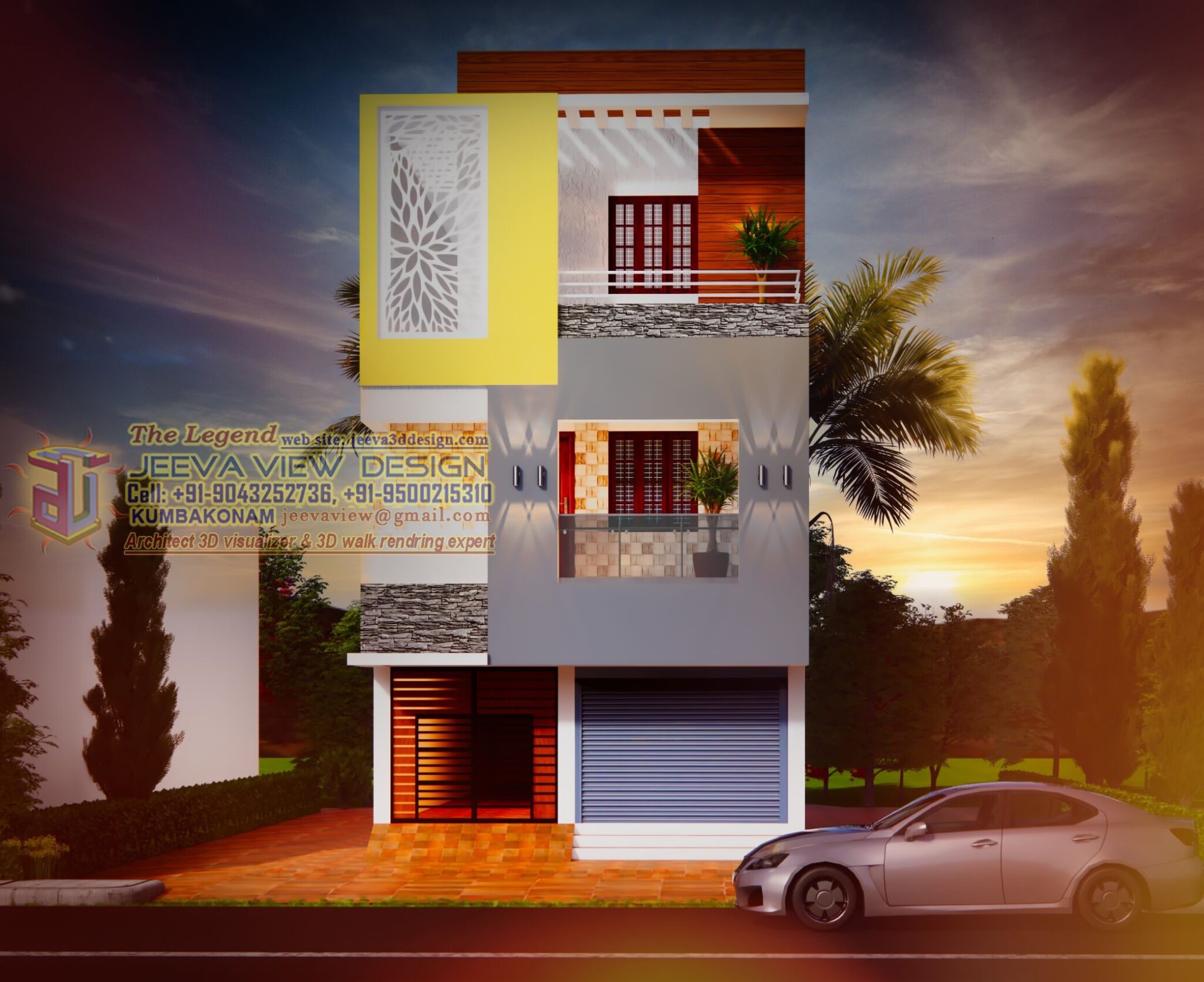 Madurai-traditional house elevation - Jeeva View Design