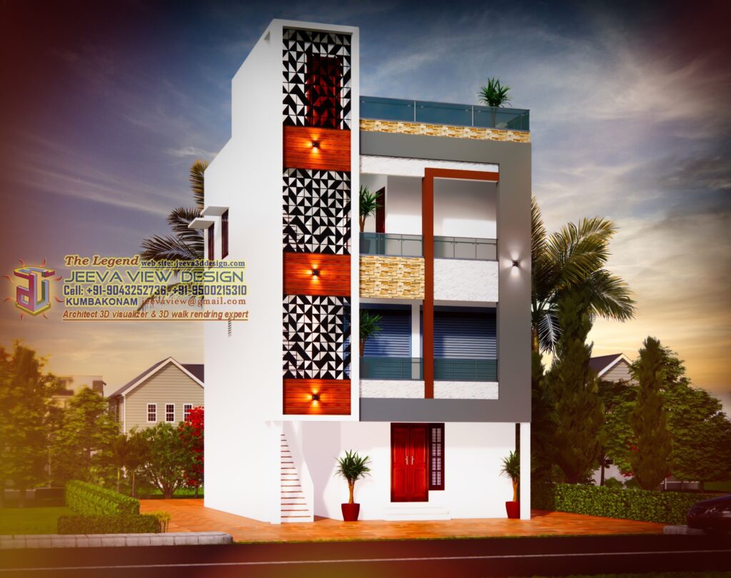 Madurai-traditional house elevation - Jeeva View Design